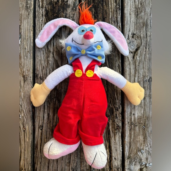 Source Unknown | Toys | Vintage Rare Roger Rabbit 8 Plush Toy With Red ...